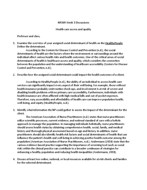 NR509 Week 2 i Human Assignment Reflection - Week 2 iHuman Assignment Reflection Worksheet - Studocu