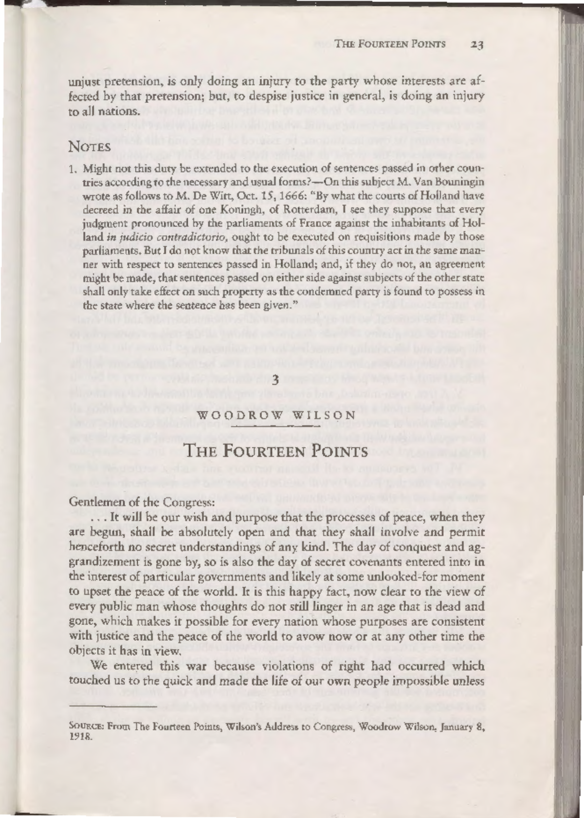 THE FOURTEEN POINTS: Woodrow Wilson's Vision for Peace - Studocu