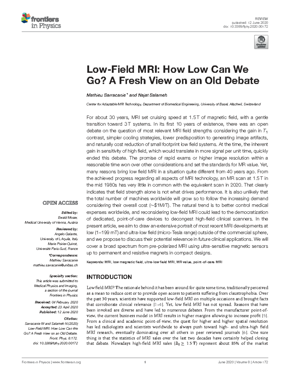 Low-Field MRI: Evaluating Potential & Future Directions (MRI 2020 ...