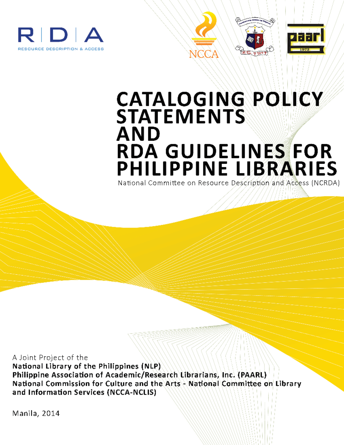 RDA Guidelines for Philippine Libraries: Cataloging Policy Workbook ...