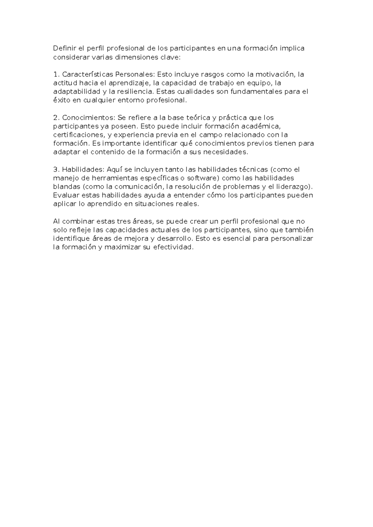 Definición del Perfil Profesional en Formación: Dimensiones Clave - Studocu