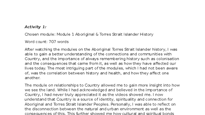 Cultural Comp Activity 1: Insights on Aboriginal Torres Strait Islander ...