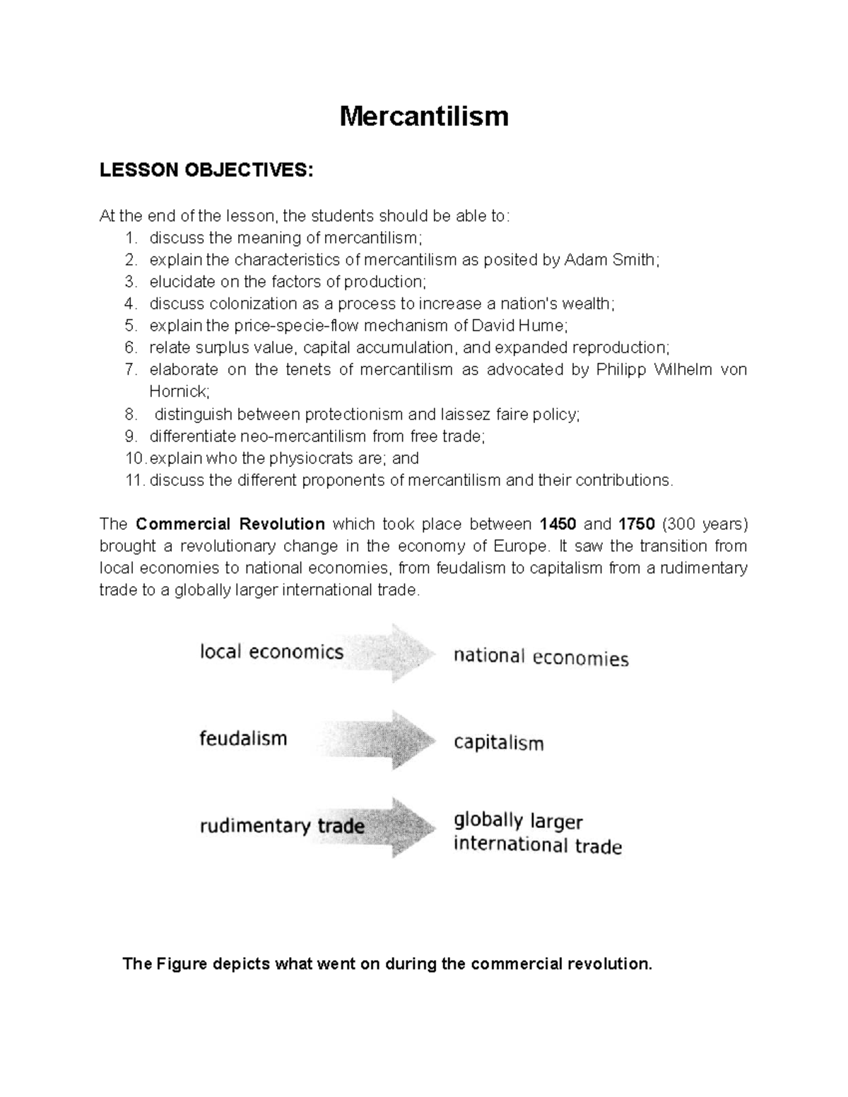 Mercantilism - Lesson Notes on Economic Theory and History - Studocu