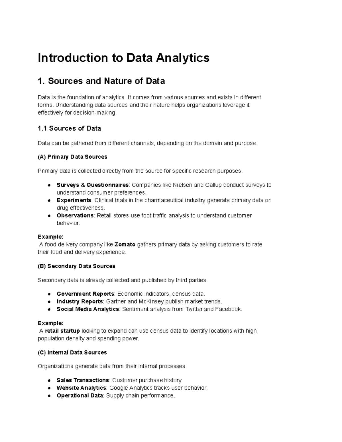 DA 1 - Introduction to Data Analytics: Sources, Nature, and Lifecycle ...