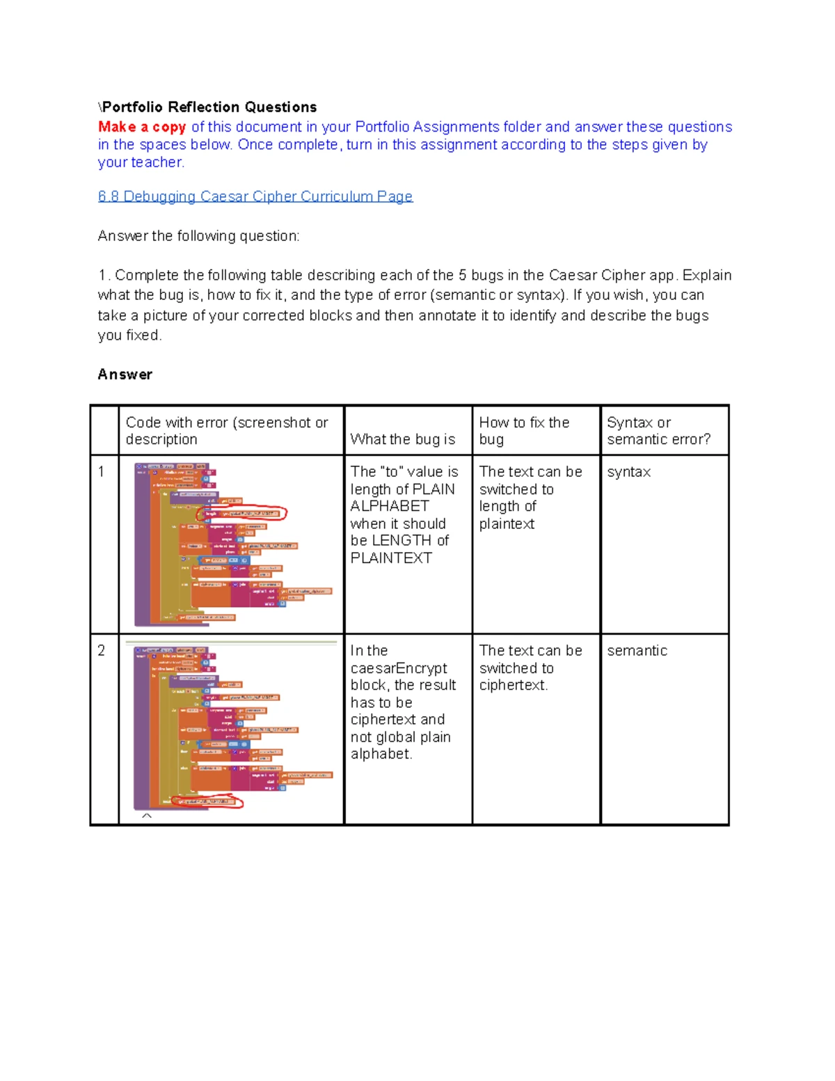 CSP U6L10 Guided Notes on Traversals and Functions - Studocu