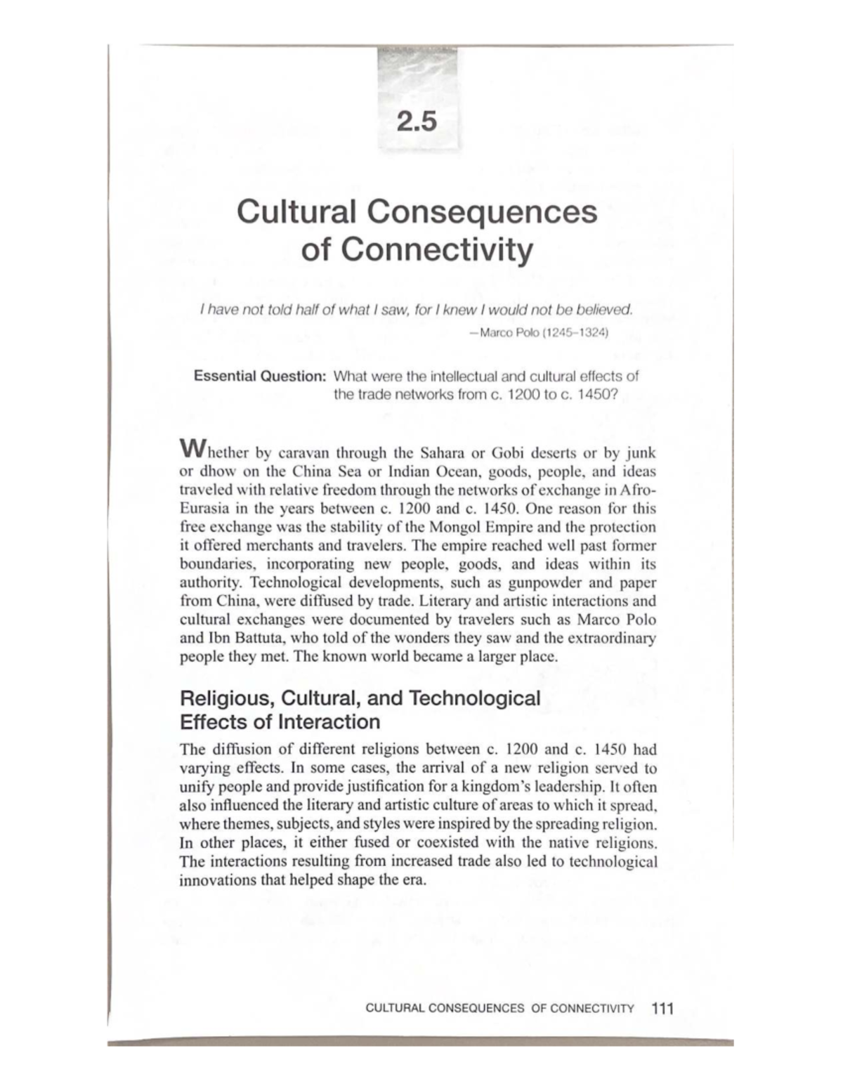 Cultural Consequences of Connectivity: Afro-Eurasia (c. 1200-1450 ...