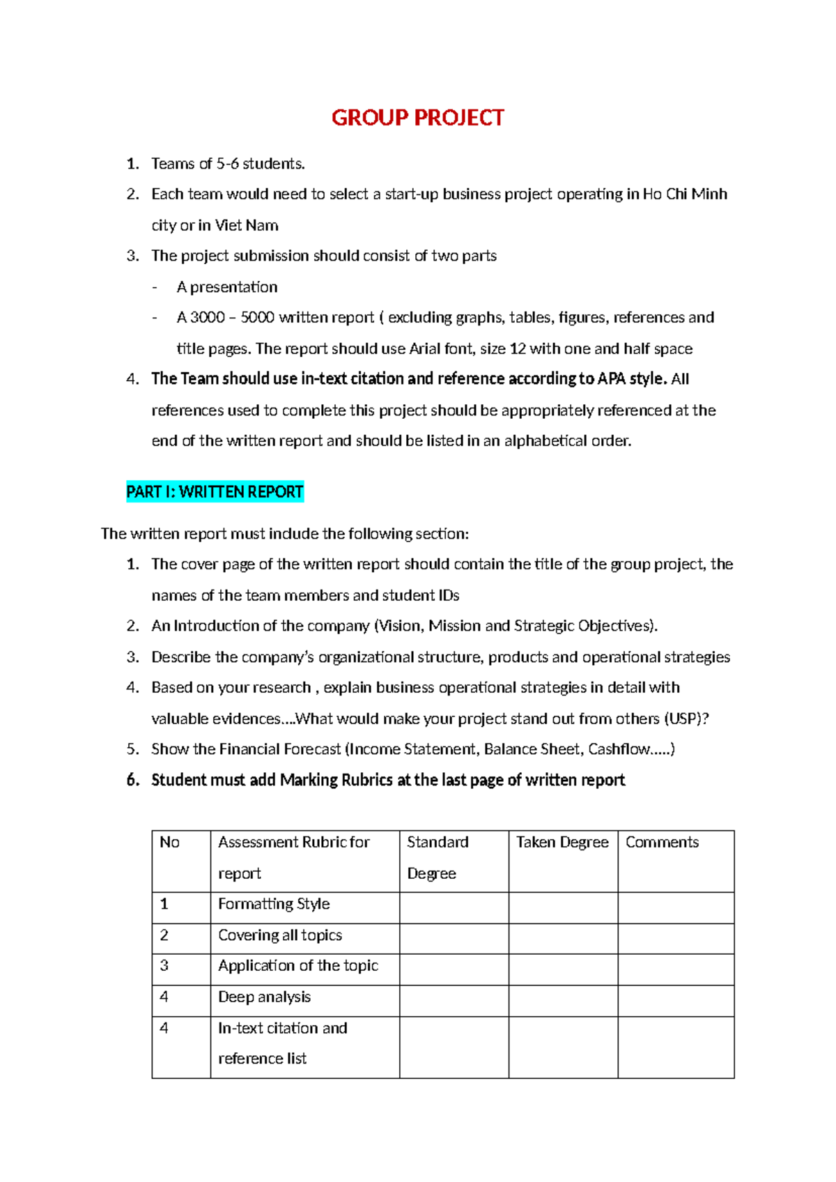 Group Project 1 - Business Analysis in Ho Chi Minh City (BC) - Studocu