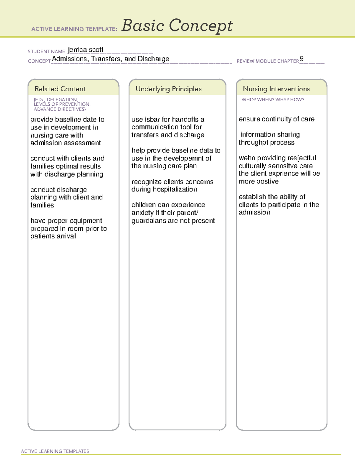 Basic concept restricted (10) med surg 7 - NUR 100 - ACTIVE LEARNING ...
