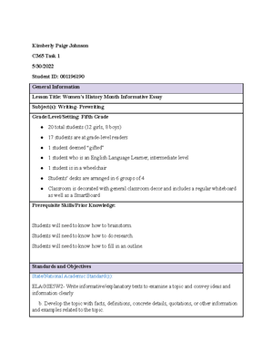 LSM3 TASK 1 - passed - Direct Instruction Lesson Plan Template General Information Lesson Title ...