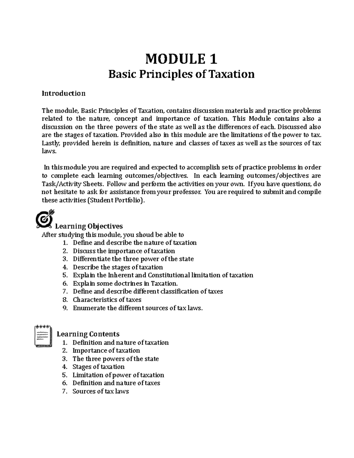 Chapter 1 Basic Principles of Taxation - Glencoe’s MODULE 1 Basic Principles of Taxation - Studocu