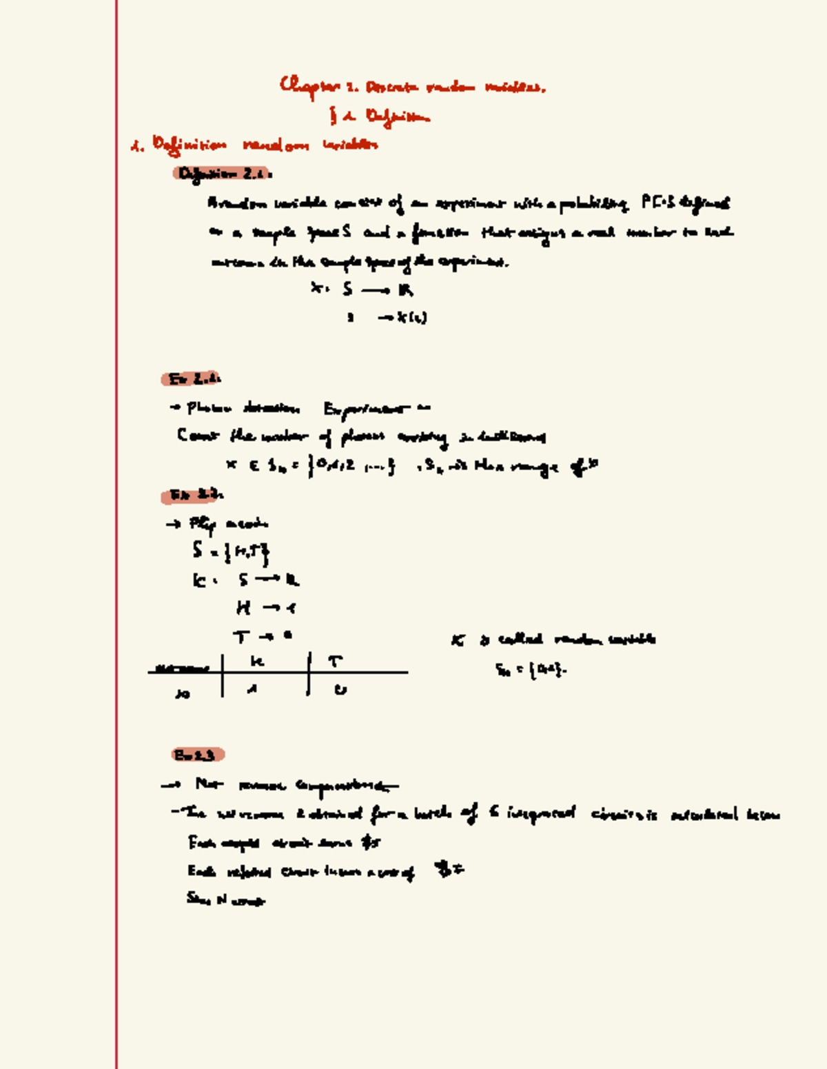 Lecture Notes for MI2036: Chapter 2 - Discrete Random Variables - Studocu