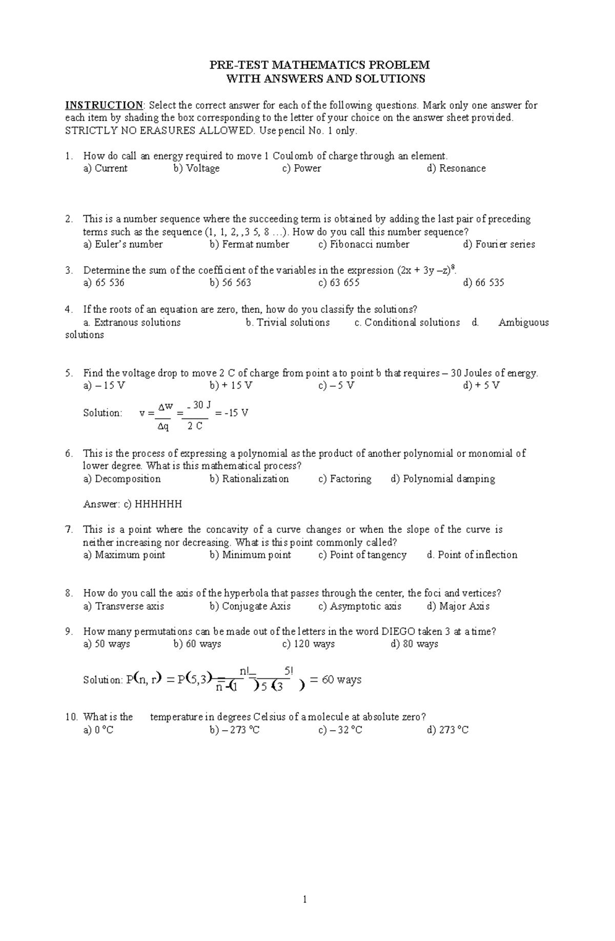 IB 2 - Engineering Economics: Mathematics Problems with Solutions - Studocu