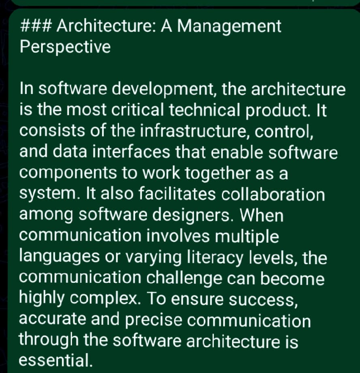 Unit-3: Architecture Management in Software Development Notes - Studocu