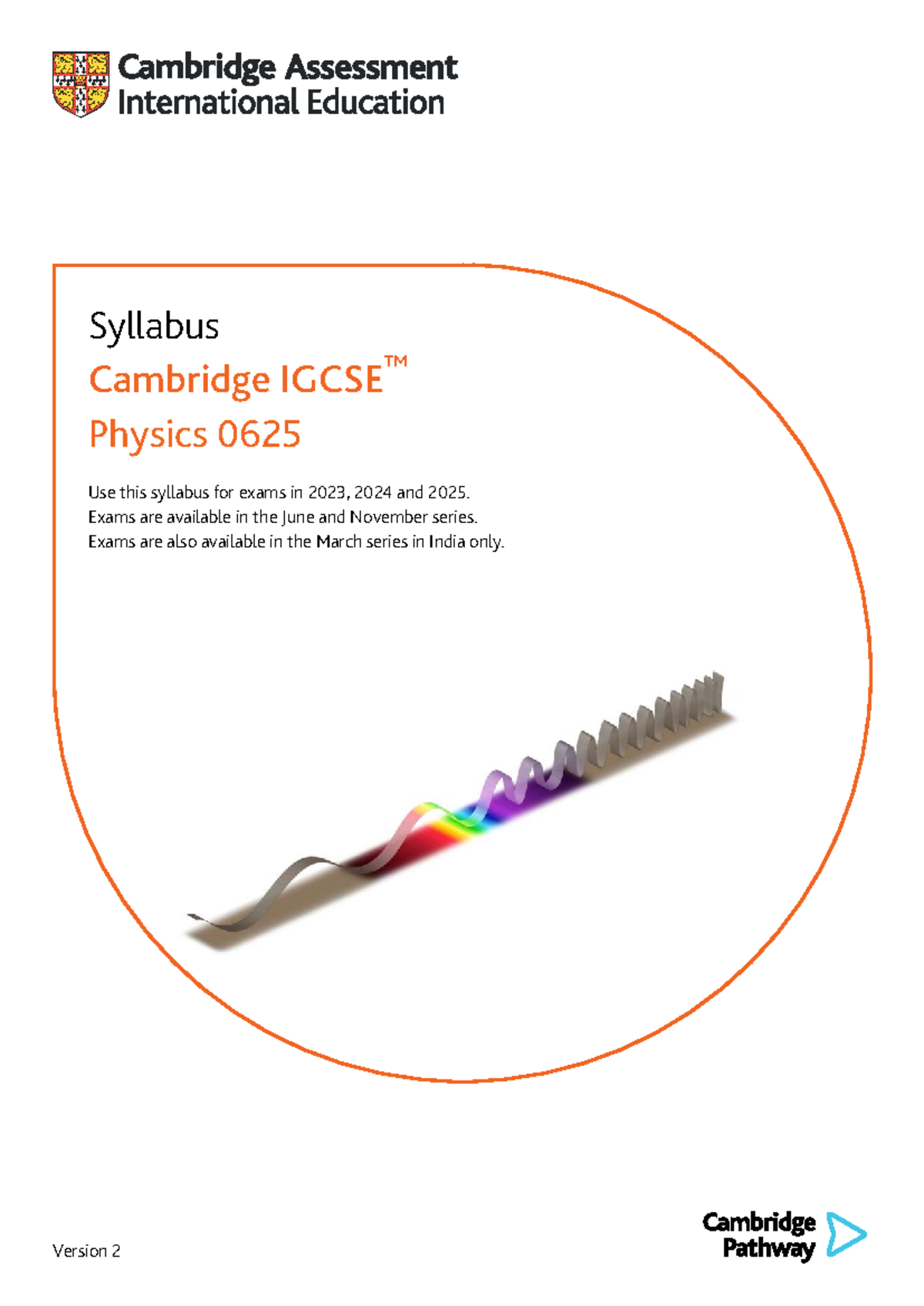 Cambridge IGCSE Physics 0625 Syllabus Overview for 2023-2025 - Studocu