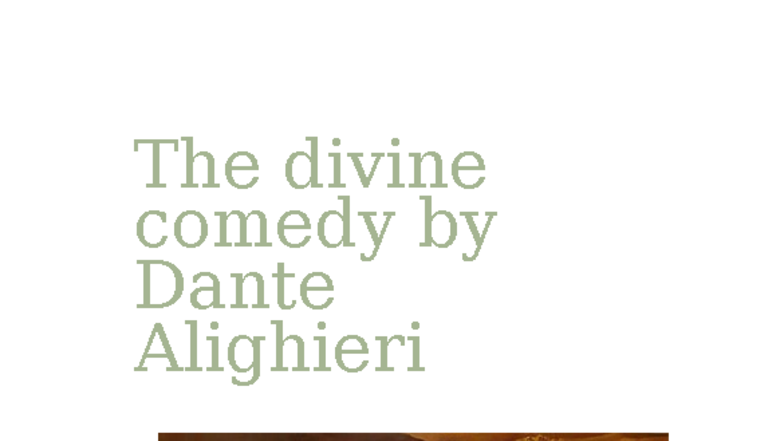 The Divine Comedy Review - Advanced I (SI DIIFI) - Studocu