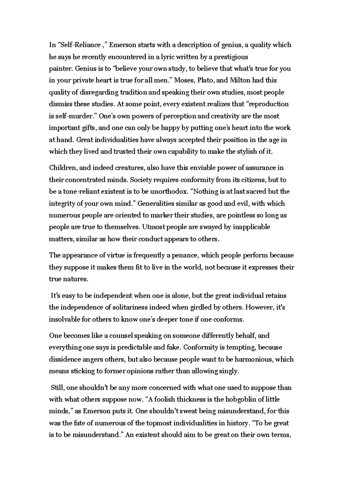 Emerson's Essay Analysis: Insights on Self-Reliance and Individualism ...