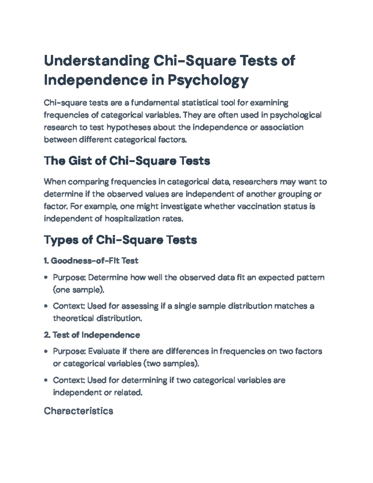 Understanding Chi-Square Tests of Independence in Psychology ...