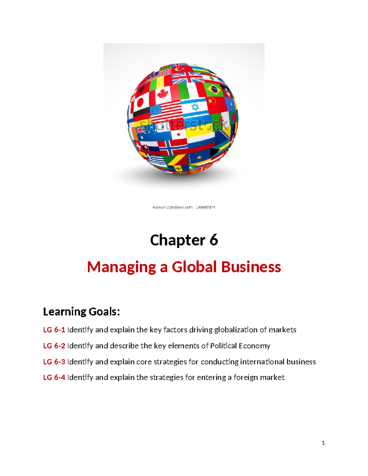 Chapter 6 - Managing a Global Business: Key Strategies & Globalization ...