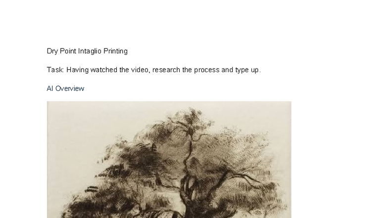 Dry Point Intaglio Printing Process Overview - Studocu