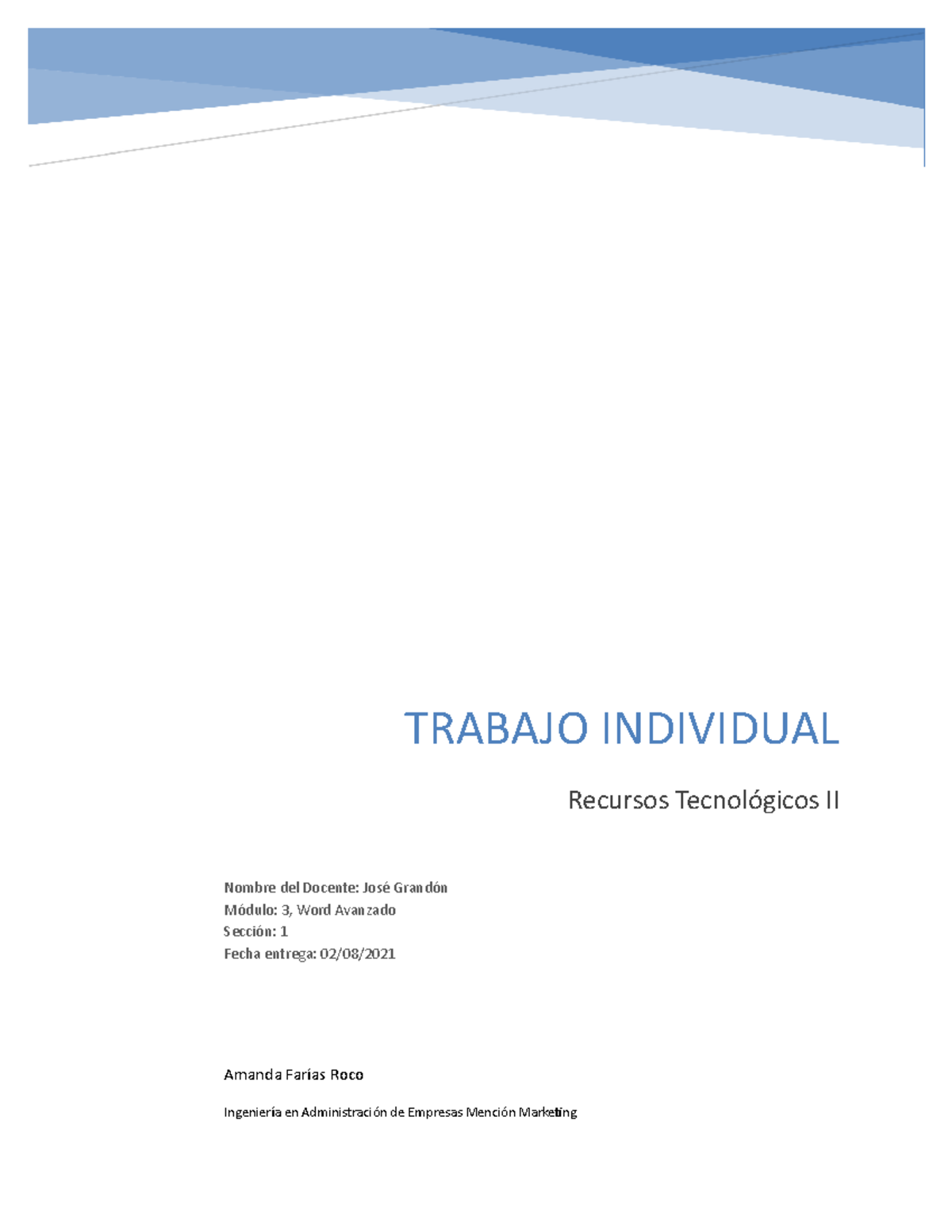 Amanda Farias TIM3 Recursos Tecnologicos II - 3333· Amanda Farías Roco ...