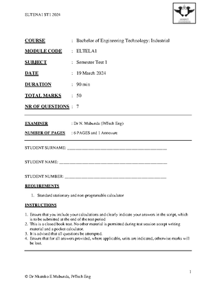 UJ - Electrotechnology 1A - Studocu