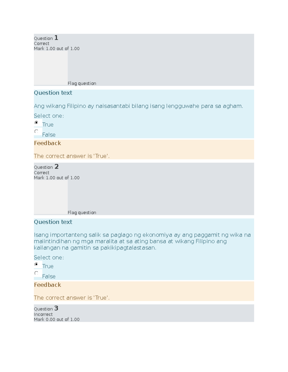 WIKA Prefinal EXAM Answer - Question 1 CorrectMark 1 out of 1. Flag question Question text Ang ...