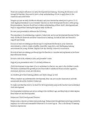 [Solved] Use the Developmental Readiness Birth to Preschool template ...