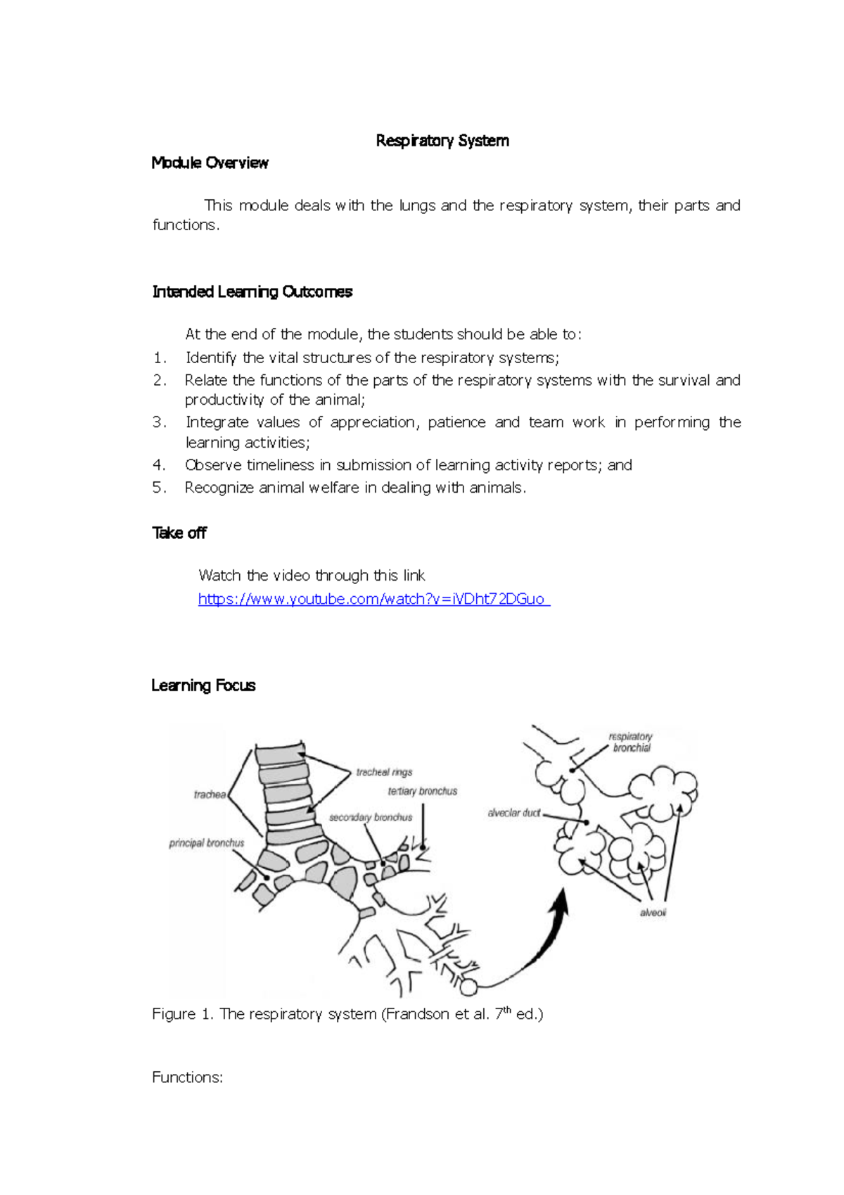 Respiratory System - Respiratory System Module Overview This module ...