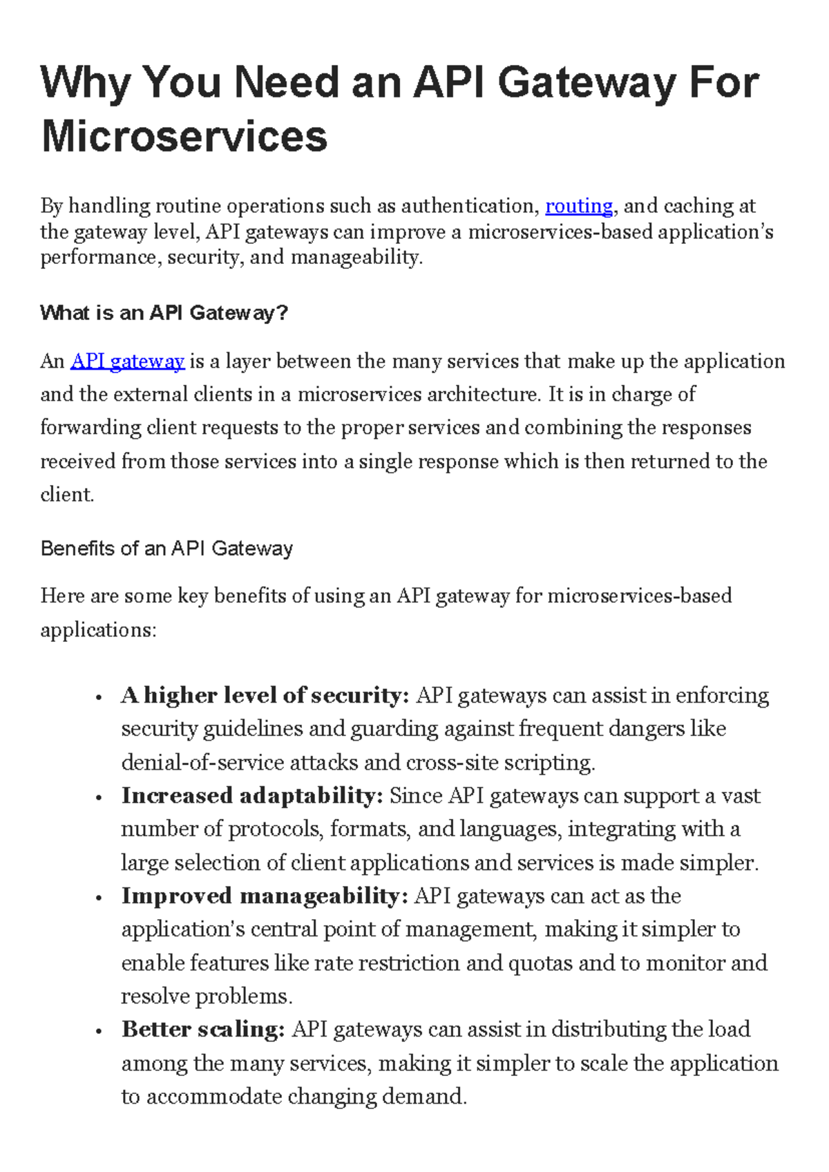 API Gateway Essentials for Microservices: Benefits and Features - Studocu