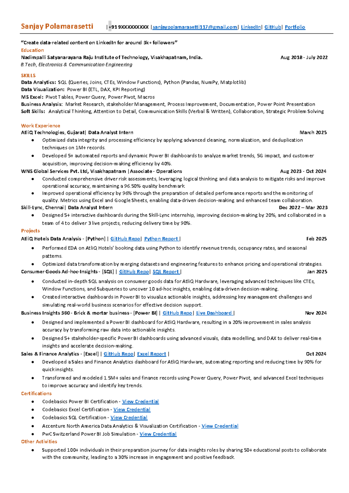 B.Tech Portfolio: Data Analytics & Visualization Skills (ECE) - Studocu