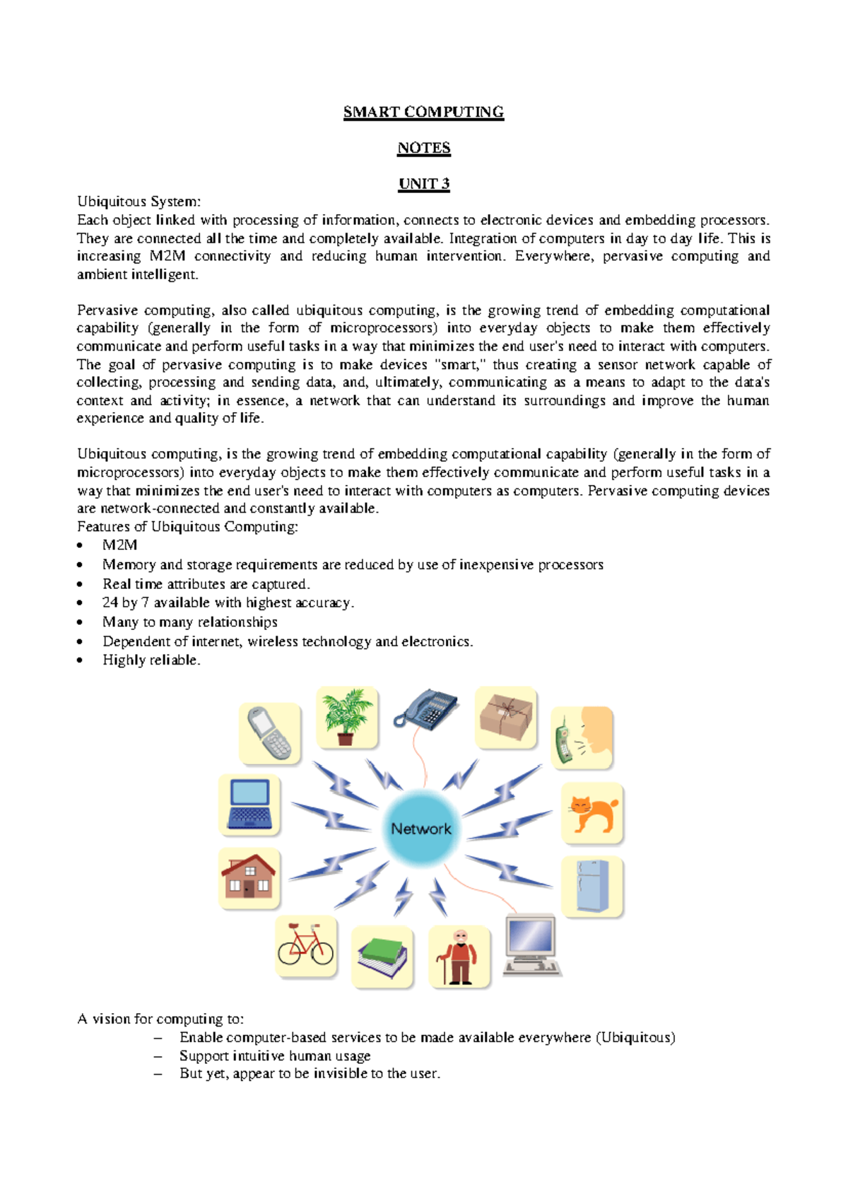 Smart Computing Notes - Ubiquitous Computing Units 3 to 6 - Studocu