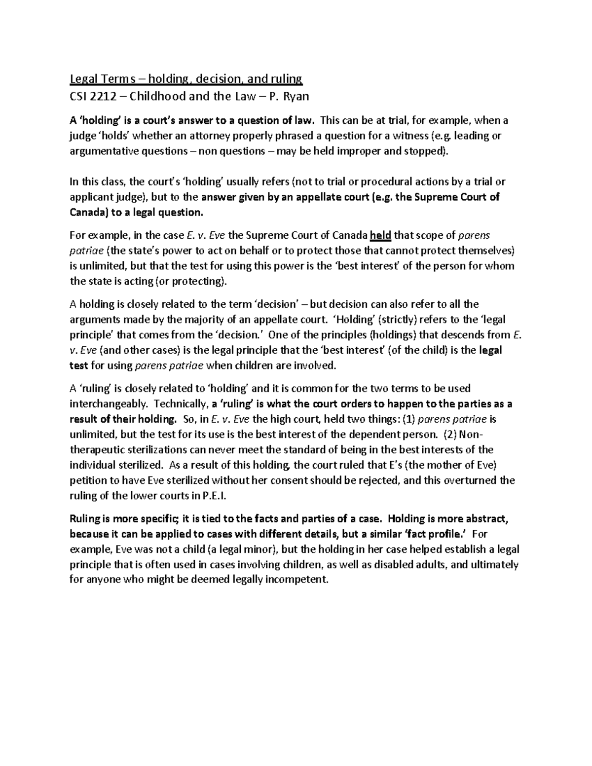 Holding and ruling - Guide on case digest - Legal Terms – holding ...