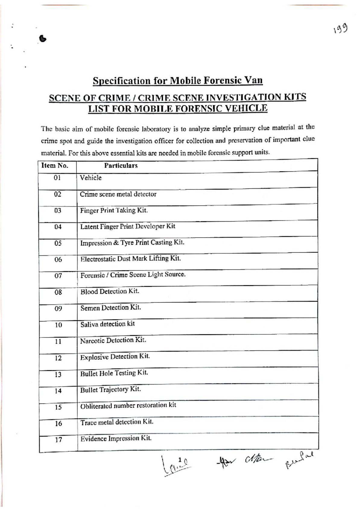 Mobile Forensic Van Kits Specification and Crime Scene Investigation ...