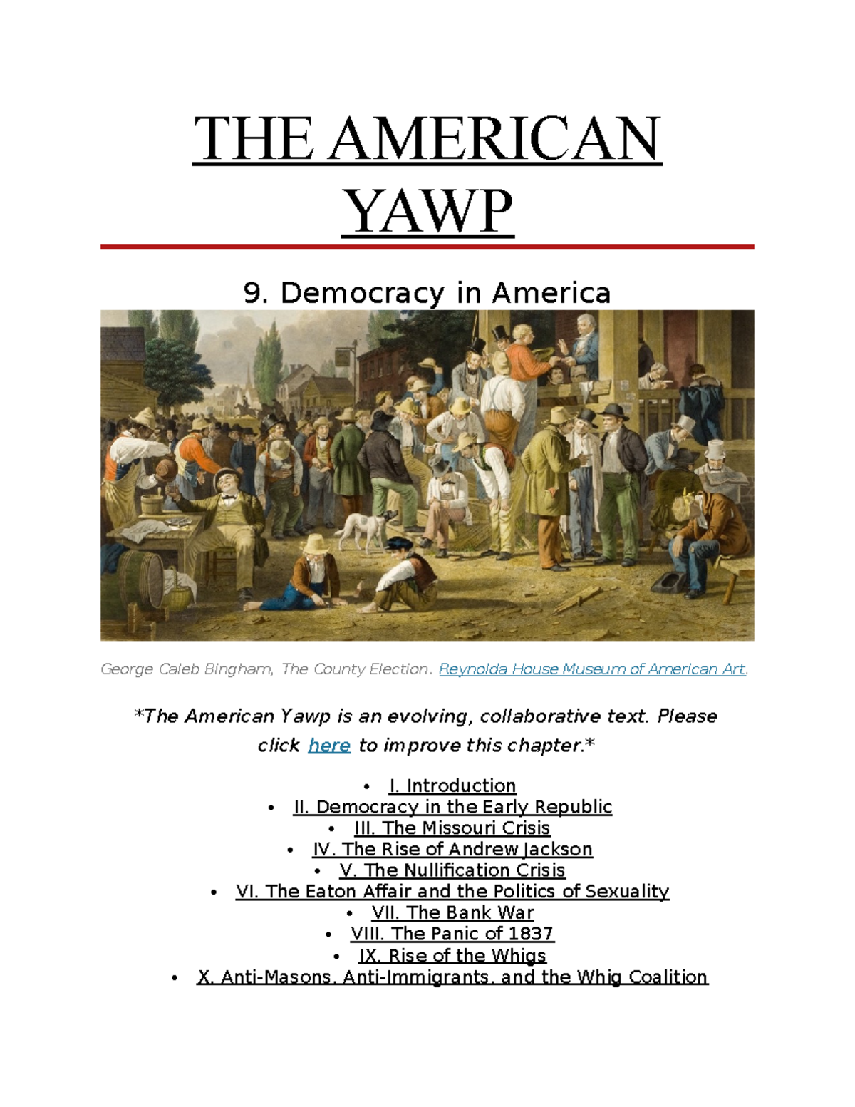 THE American YAWP - Textbook notes - THE AMERICAN YAWP 9. Democracy in ...