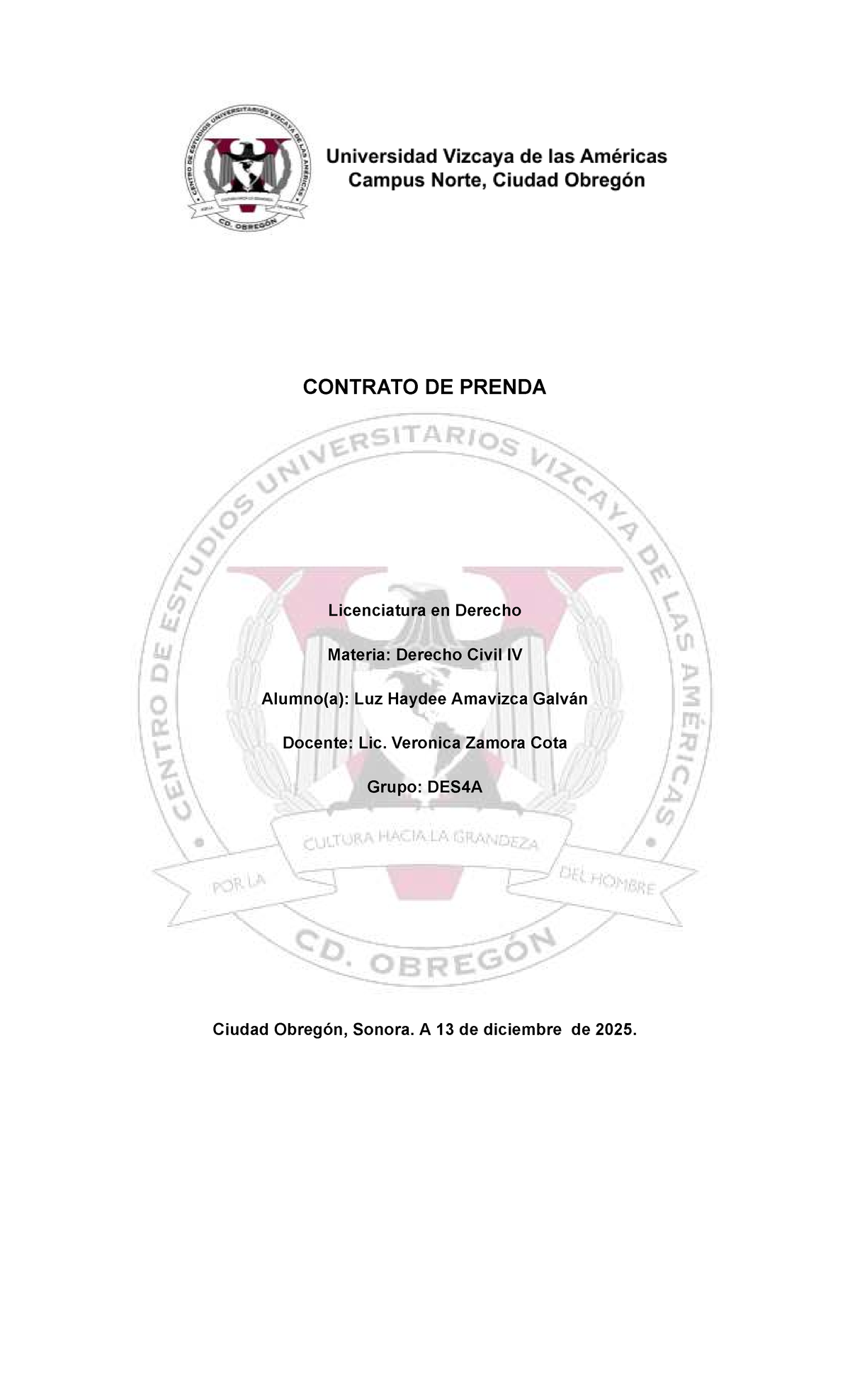 Contrato de Prenda - Derecho Civil IV - Luz Haydee Amavizca Galván ...