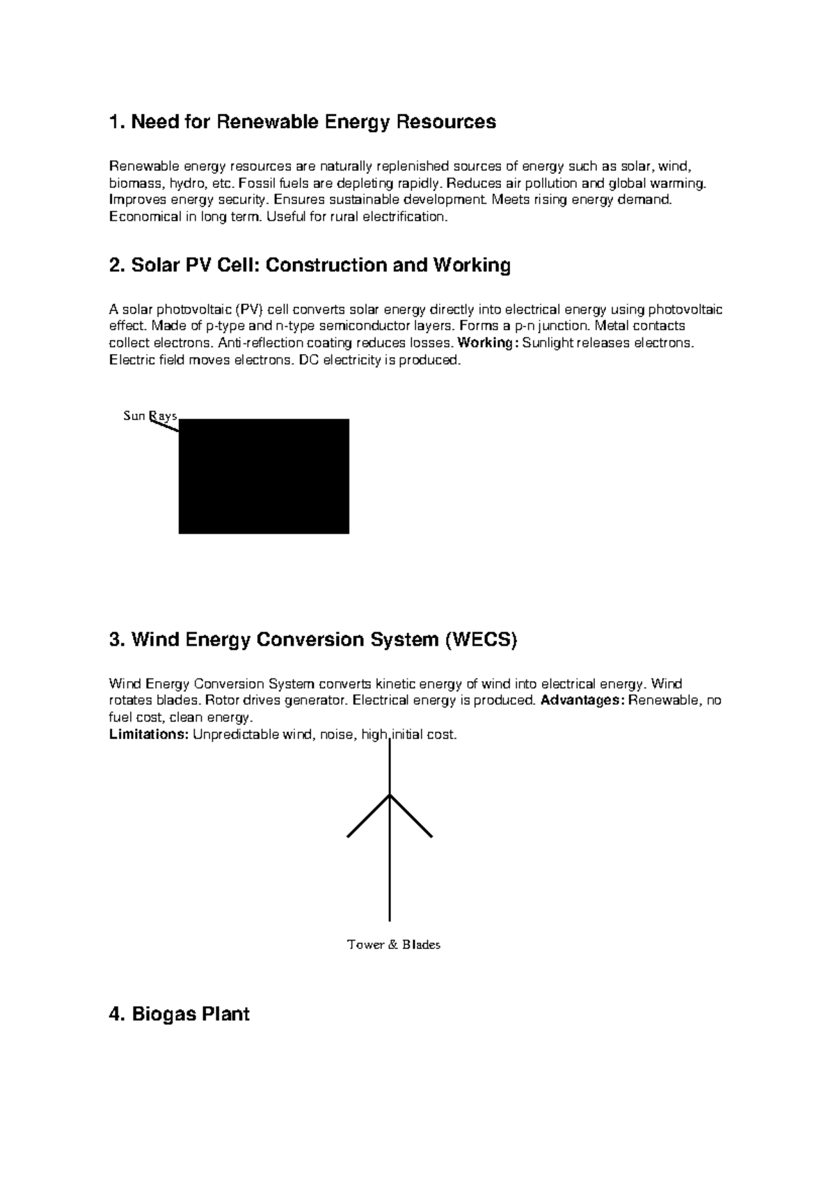 AKTU Renewable Energy Section A Study Notes on Resources & Systems ...