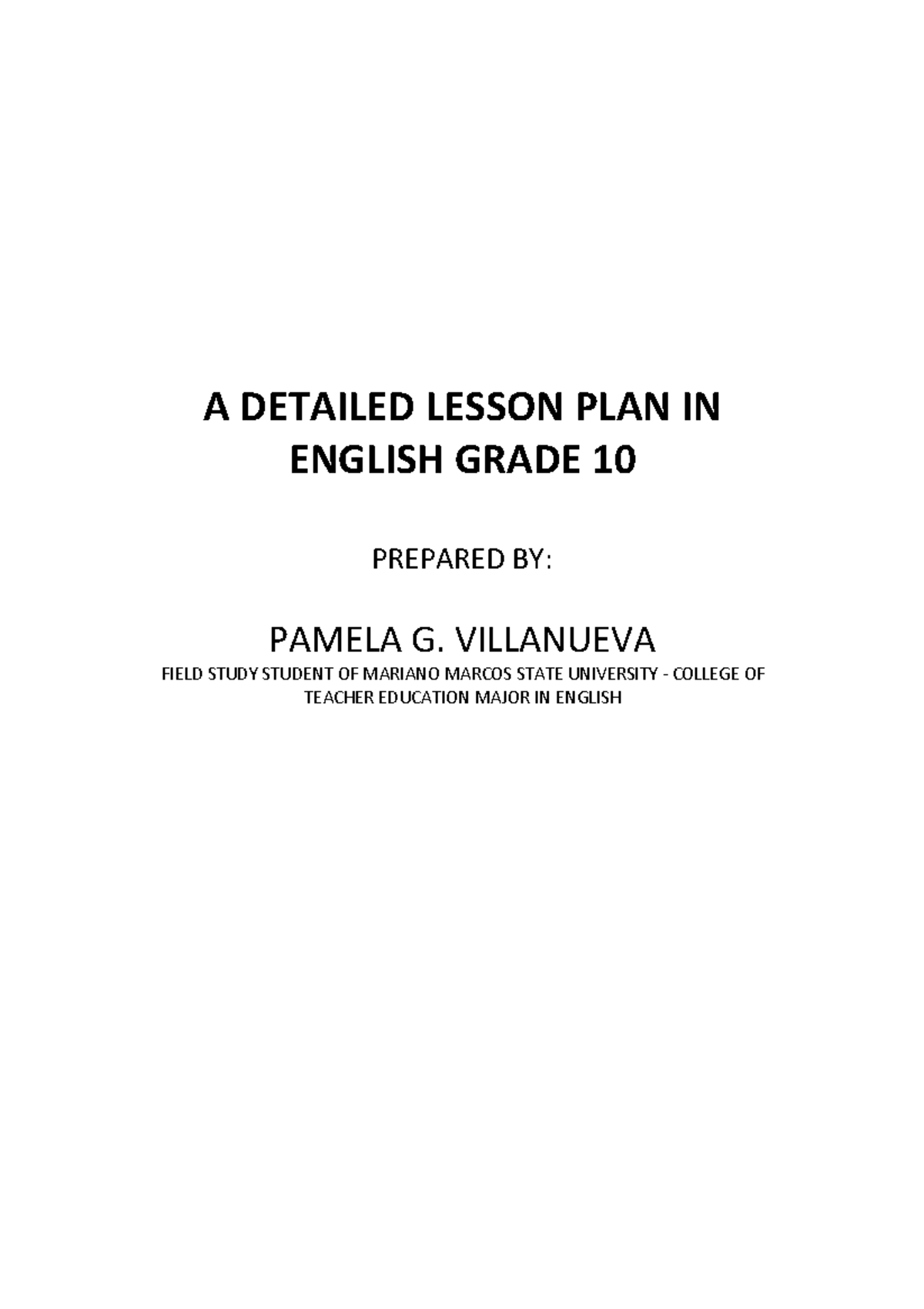 Detailed Lesson Plan: Rhetorical Questions in English 10 - Studocu
