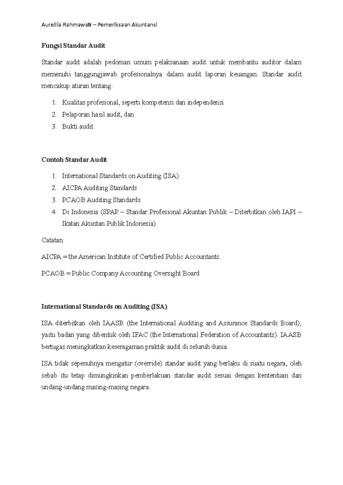 Standar Audit dan Peraturan PCAOB: Pedoman Umum dalam Audit - Studocu