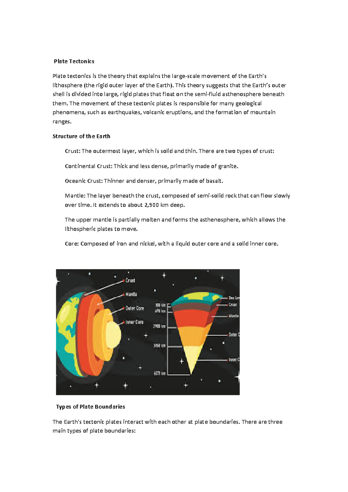 Plate Tectonics and Earthquake/Volcano Dynamics (GEOL 101) - Studocu