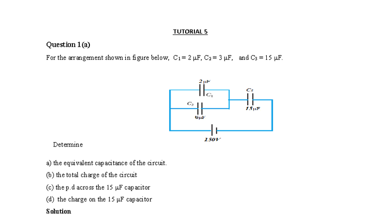 Final Tutorial-5: ELC105B Electrical Circuits Questions and Solutions - Studocu