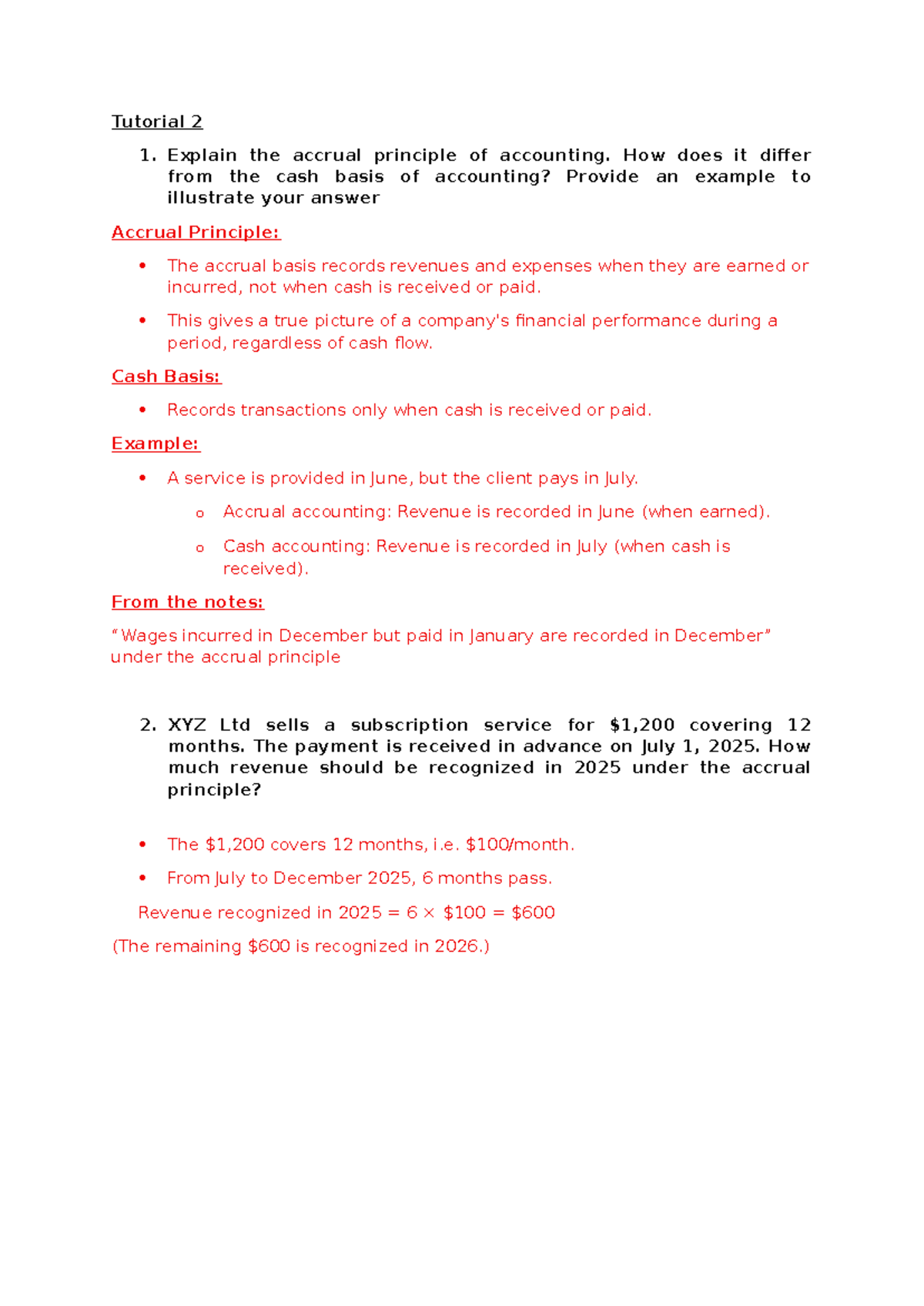 Tutorial 2 - Accrual vs Cash Basis Accounting Explained - Studocu
