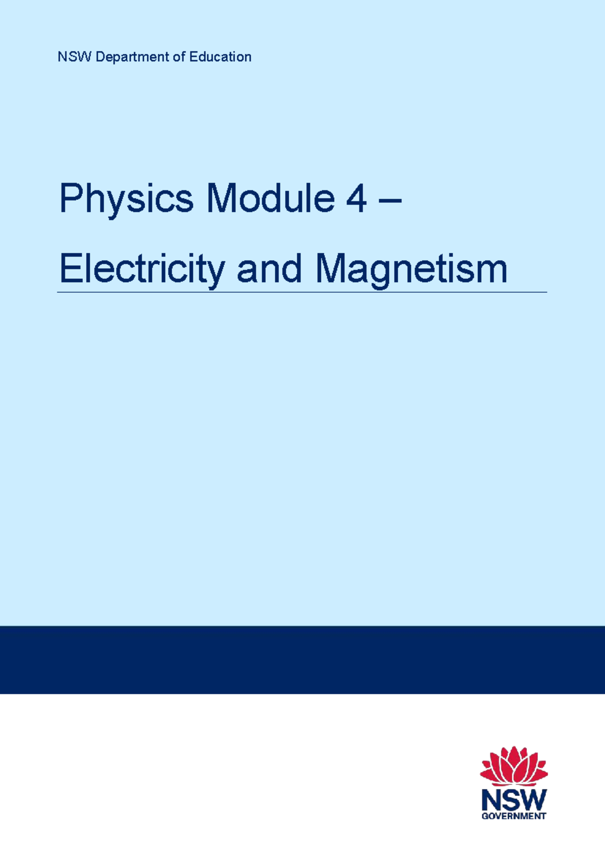 NSW Physics S6 Module 4 Guide: Electricity & Magnetism Overview - Studocu