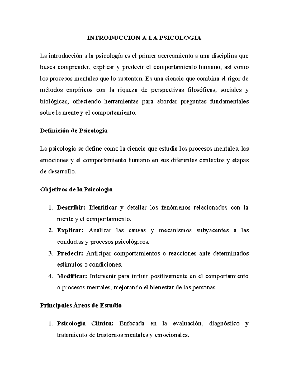 Introduccion A LA Psicologia - INTRODUCCION A LA PSICOLOGIA La ...