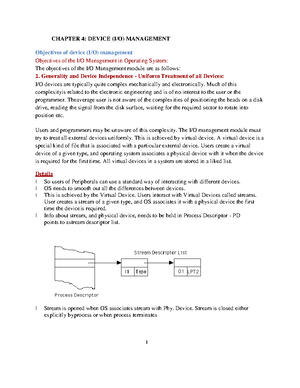 OS Notes 4 - CHAPTER 5: FILE MANAGEMENT File management Definition ...