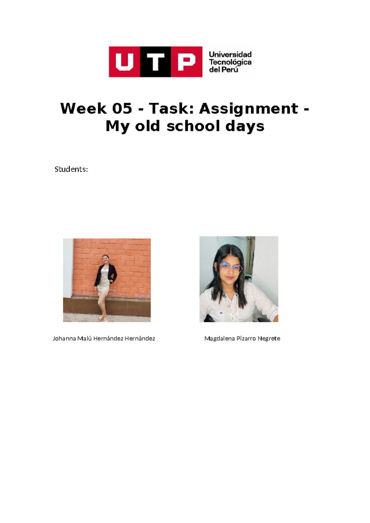Semana 5 IngléS - Inglés tarea - Week 05 - Task: Assignment - My old ...