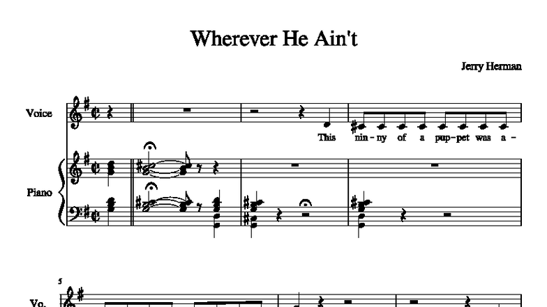 Jerry Herman's "Wherever He Ain't" Piano Vocal Score Analysis - Studocu