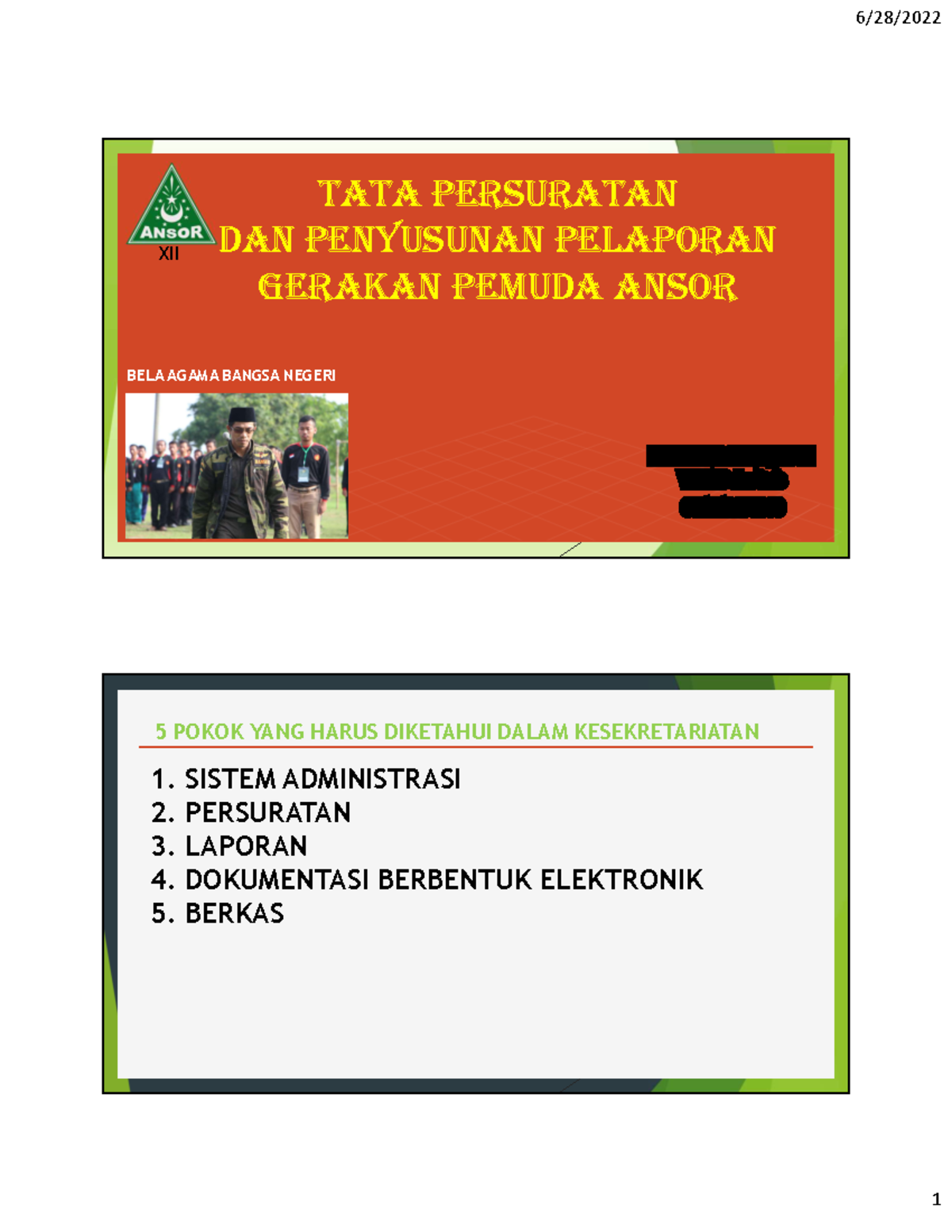 Tata Persuratan dan Penyusunan Pelaporan GP Ansor XII - Studocu
