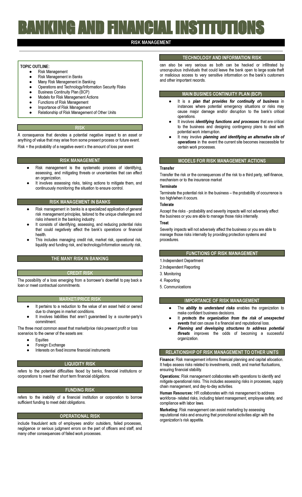 Banking and Financial Institution - BANKING AND FINANCIAL INSTITUTIONS ...