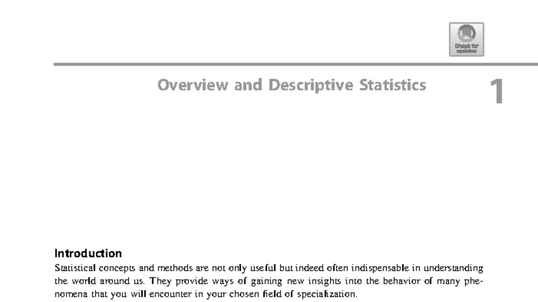 1 Overview and Descriptive Statistics for Modern Mathematical ...