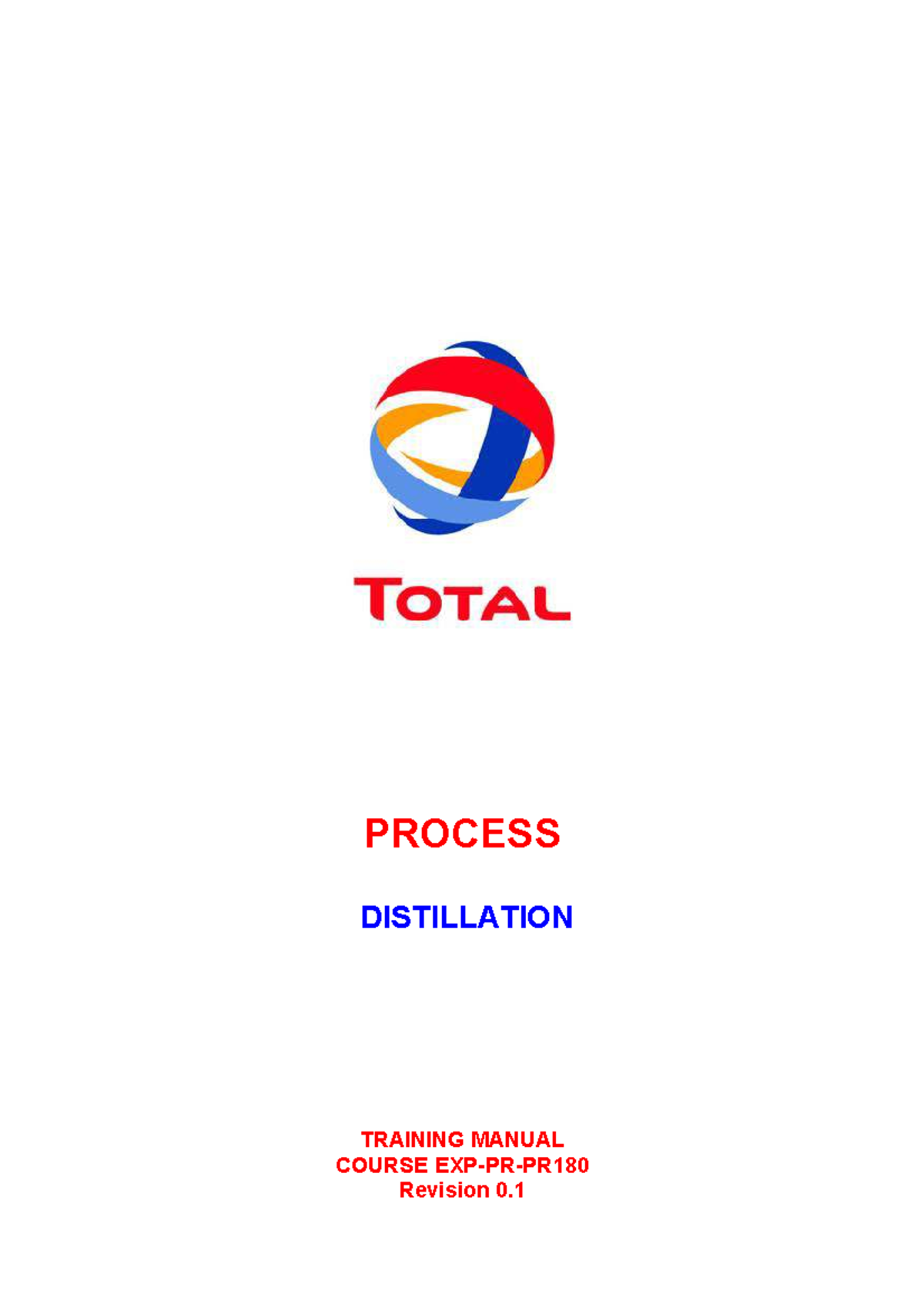 Process Distillation Training Manual (Course Revision 0.1) - Studocu